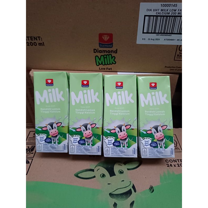 Jual SUSU UHT DIAMOND LOW FAT 200ML 1 DUS/ DIAMOND LOW FAT 200 ML ...