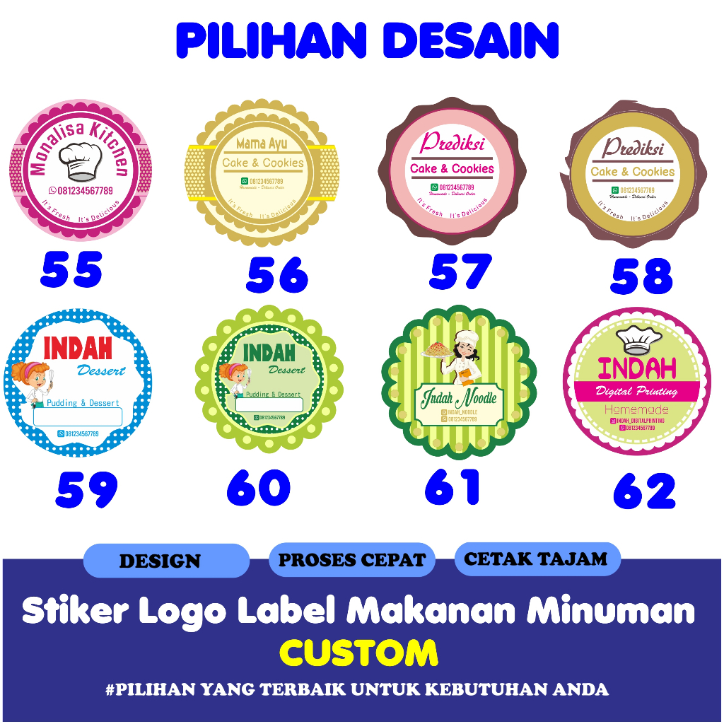 Jual Cetak Stiker / Cetak Stiker Label Kemasan / Label Usaha Makanan ...