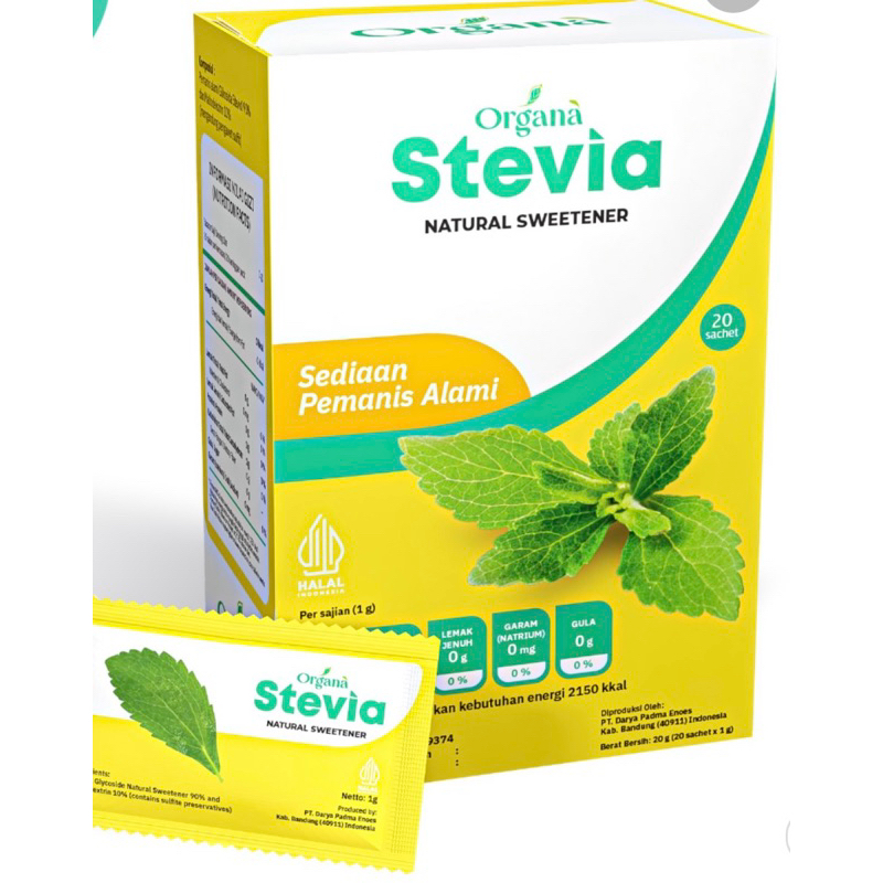 Jual Teh Organa daun stevia//Teh Organa rasa lecci//teh manis tanpa ...