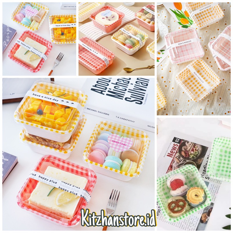 Jual 10pcs korean dessert box cake Premium kotak tempat kue bento cake ...
