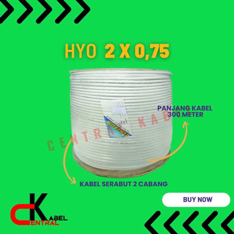 Jual Kabel Listrik Serabut HYO 2 X 0,75 (300 meter) | Shopee Indonesia