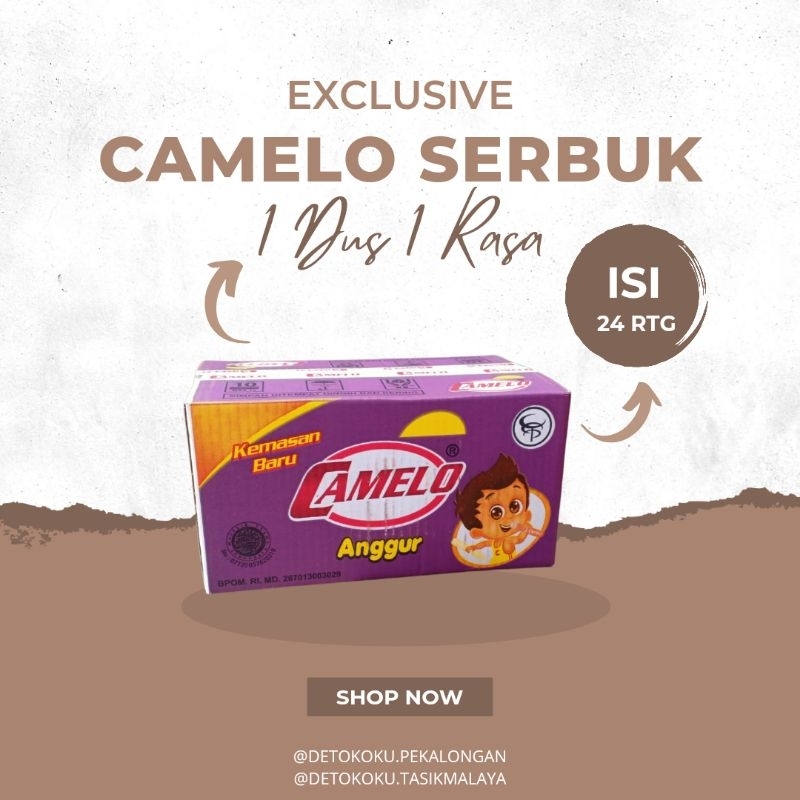 Jual Es Camelo Serbuk - 1 Dus 1 Rasa isi 240pcs | Shopee Indonesia