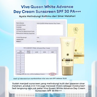 Jual Viva Queen White Advance Day SUNSCREEN Cream SPF 30 PA+++ with NIACINAMIDE, UV A & B & BLUE ...