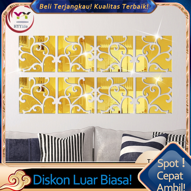 Jual 32 PCs/Set Stiker Model Cermin 3D Bahan Akrilik Rumah | Shopee ...