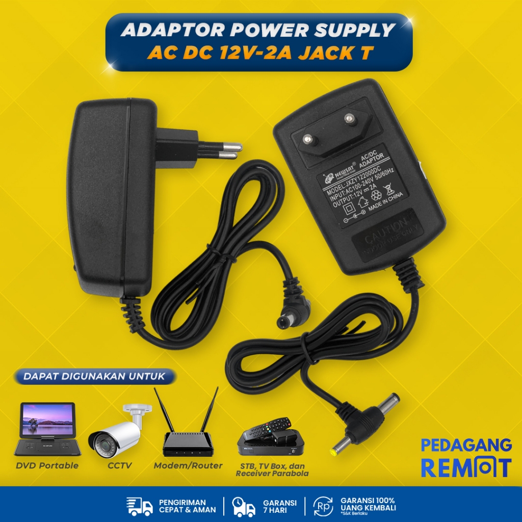 Jual Adaptor 2A 12V AC DC Murni Trafo Power Supply Jack T / Adaptor 12V 2A Pure Universal Untuk ...