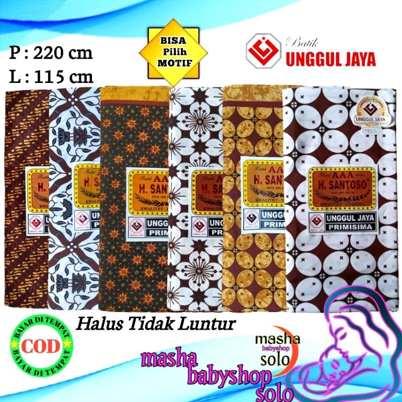 Jual Kain Batik Halus H Santoso AAA Motif Putih Dan Sogan, Kain Batik ...