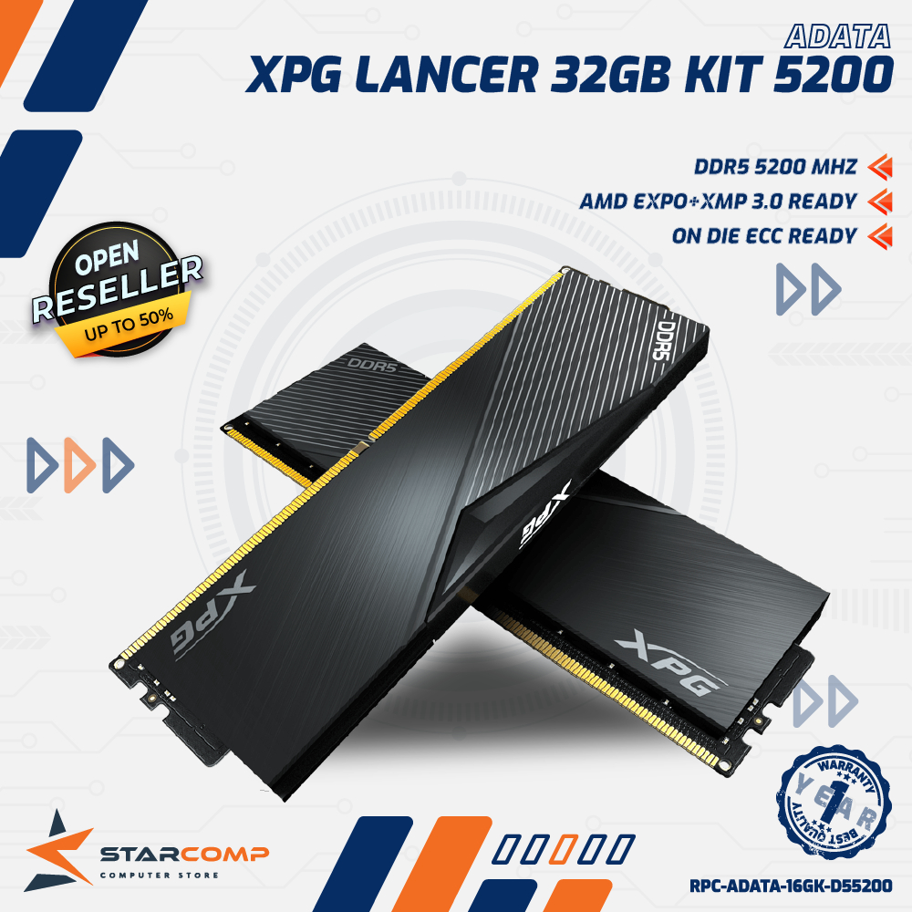 Jual Adata Xpg Lancer 16gb Kit 2x8gb Grey White 5200mhz Ram Ddr5