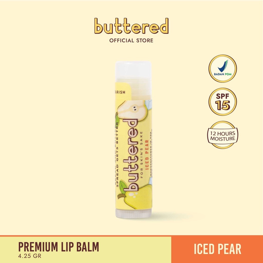 Jual BUTTERED Premium Lip Balm SPF 15 / Pelembab Bibir / Lip Care ...