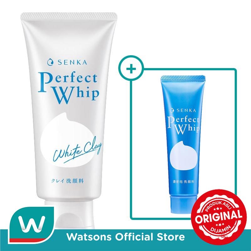 Jual Senka Perfect Whip White Clay 120ml + Senka Facial Foam Perfect ...
