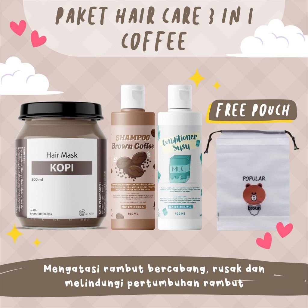 Jual [BPOM] PAKET HAIR CARE 4IN1 / PAKET HEMAT HAIR CARE FREE POUCH ...
