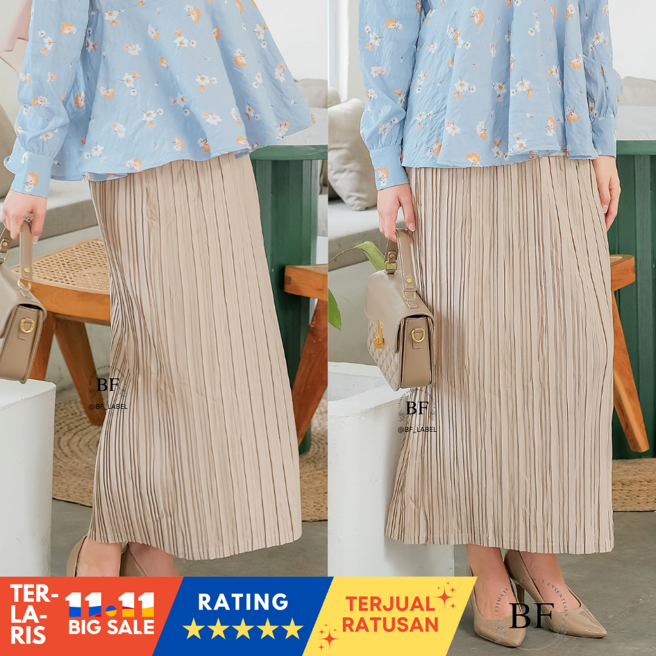 Jual BF Label - ROK SPAN CENTI | Pleated Skirt Centi Premium | rok plisket bahan hyget premium ...