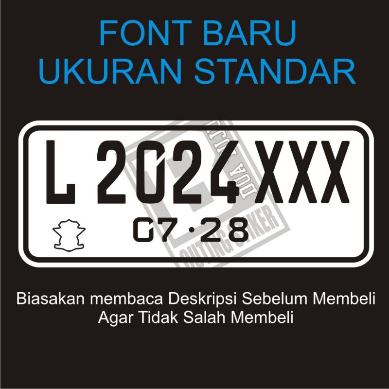 Jual stiker plat nomer mobil (font baru) | Shopee Indonesia