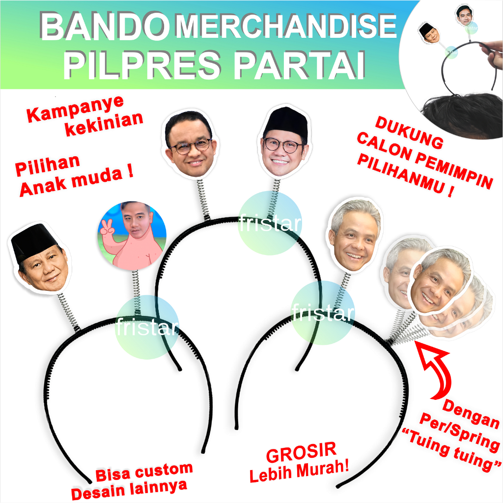 Jual Bando tuing logo partai custom atribut souvenir kampanye pilpres ...