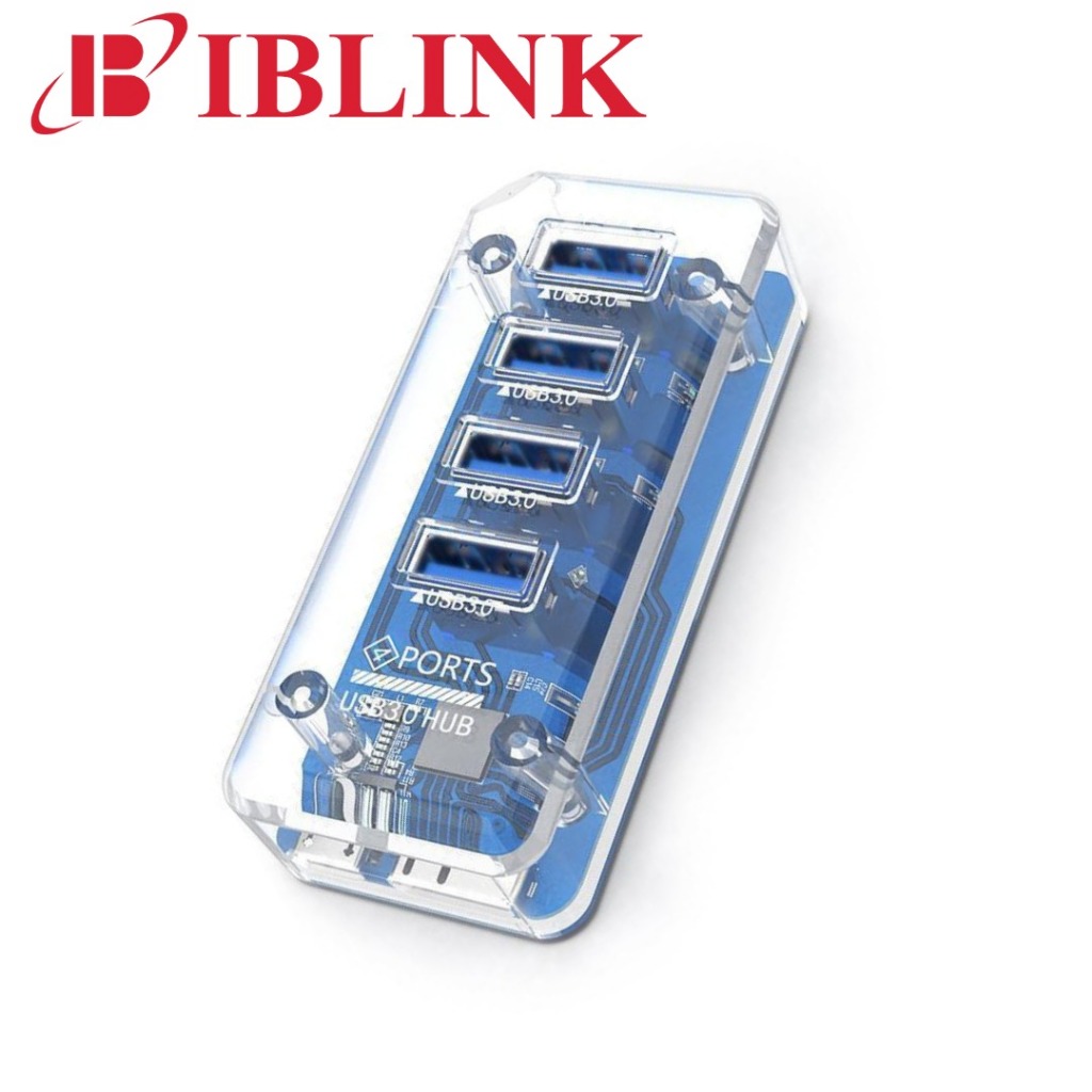 Jual USB HUB 3.0 TRANSPARANT 4PORT NEW / USB 3.0 Hub 4Port Transparan ...