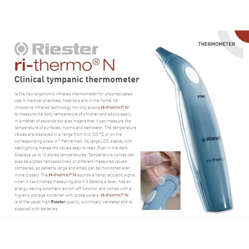 Jual Termometer Telinga RI Thermo N Riester Germany /Termometer Klinik ...