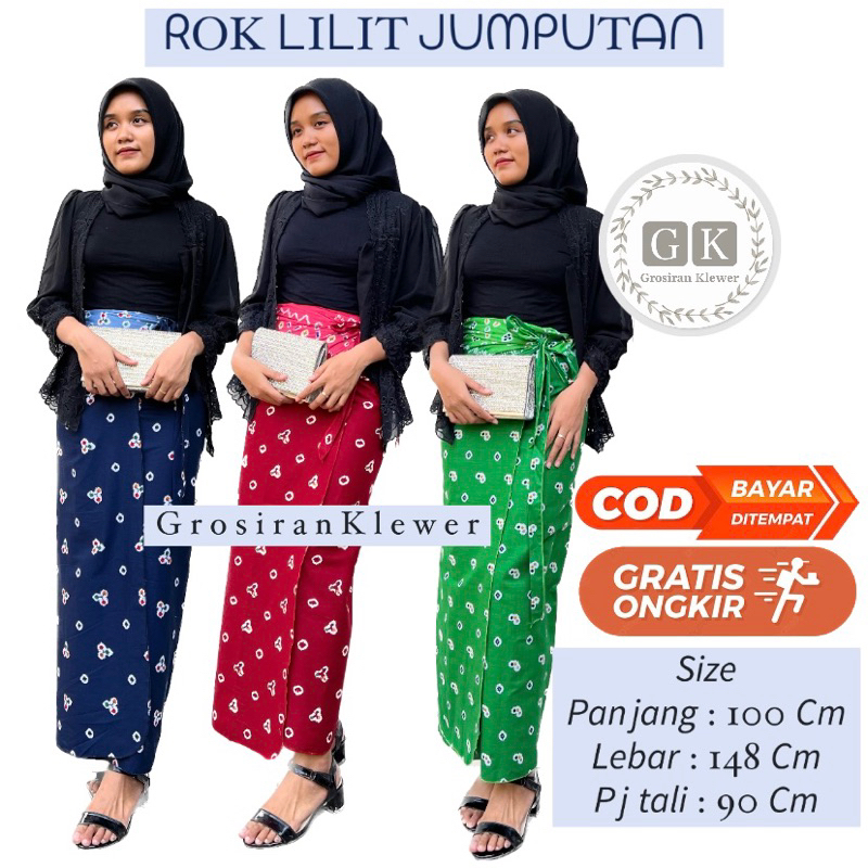 Jual Rok Lilit Bawahan Wanita Premium / Rok Lilit Jumputan / Rok Lilit ...