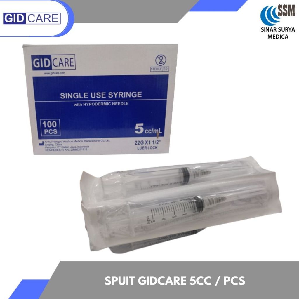 Jual Spuit Jarum Suntik 5 cc ml Syringe With Needle Gidcare Box ...