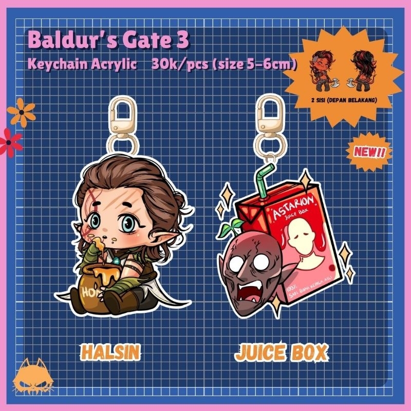 Jual [OPEN PO] Keychain Acrylic Baldur's Gate 3 Halsin dan Juice Box ...