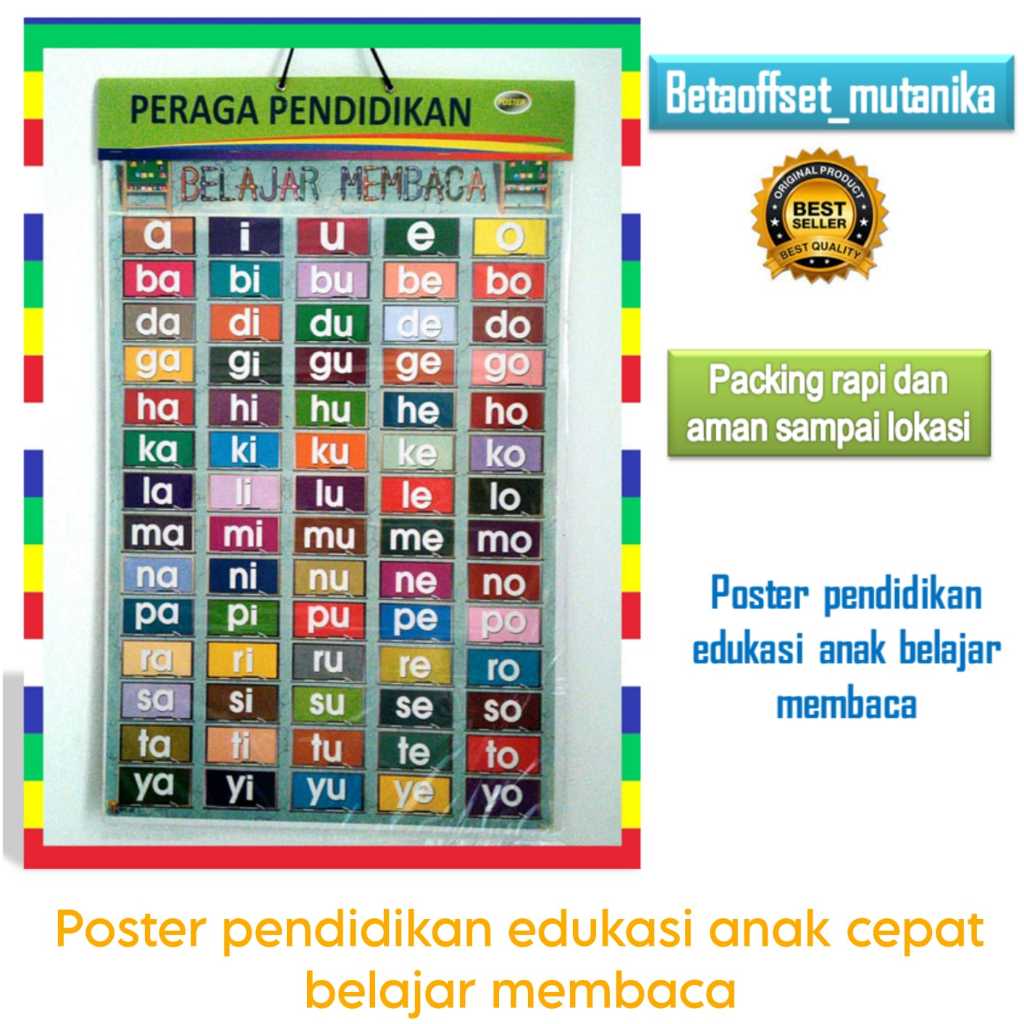 Jual Poster pendidikan edukasi anak cepat belajar membaca | Shopee ...