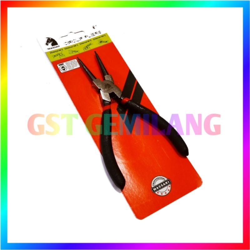 Jual Tang Snap Ring 6 inci MASSAKI Tang Circlip Lurus Tekan Tutup (STI ...