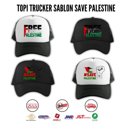 Jual Topi Trucker Jaring Logo Free Palestine Save Palestine Dewasa ...