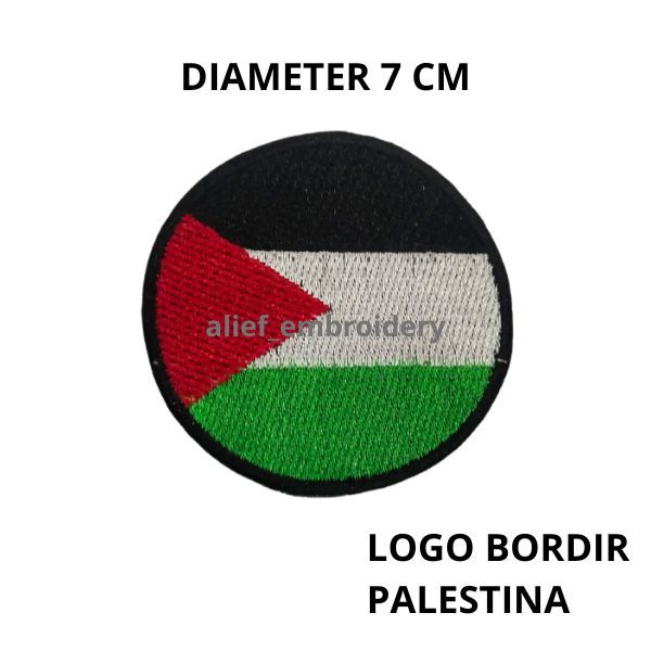 Jual Emblem Badge Patch BORDIR Bendera Merah Putih / Bendera Palestina ...
