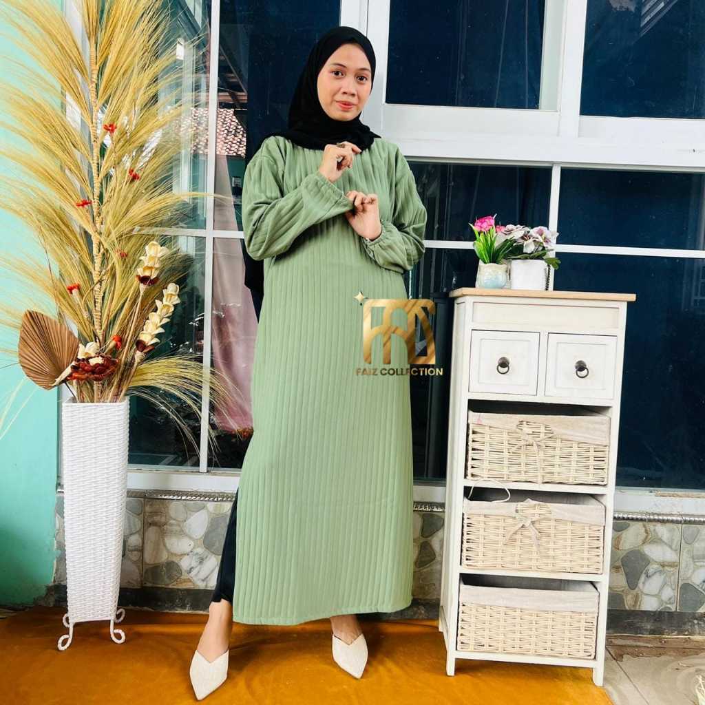 Jual BELLA LONG TUNIK KNIT HORNET PREMIUM BELAH SAMPING | Shopee Indonesia