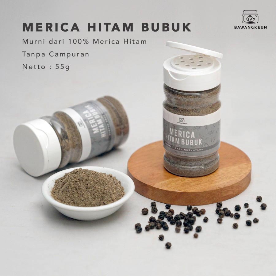 Jual Merica Hitam Lada Hitam Bubuk 55gr by Bawangkeun Black Pepper ...
