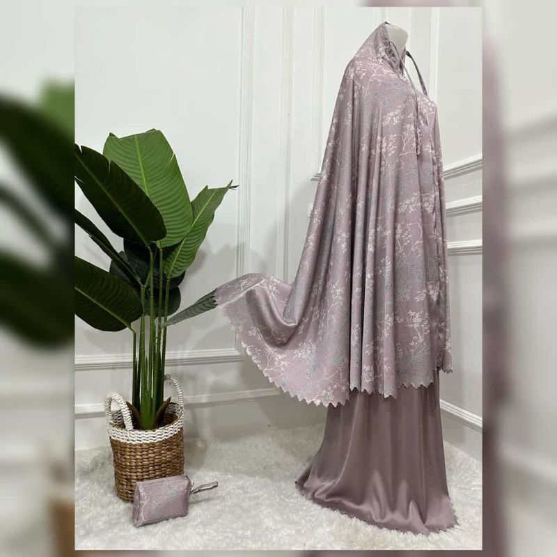 Jual mukena premium Armani silk lasercut mukena 2in1 plus tas kotak ...