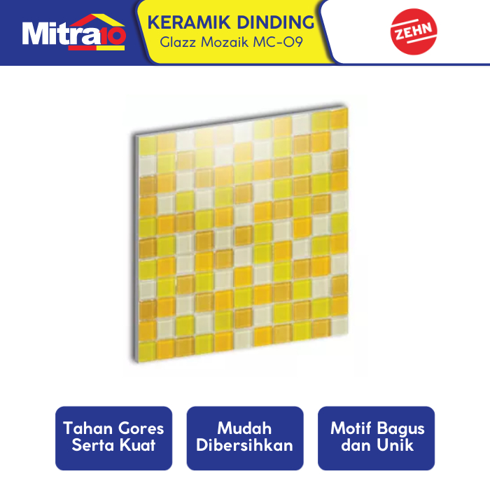 Jual Zehn Keramik Dinding Dapur Glass Mozaik MC-09 30x30 Cm Kuning ...