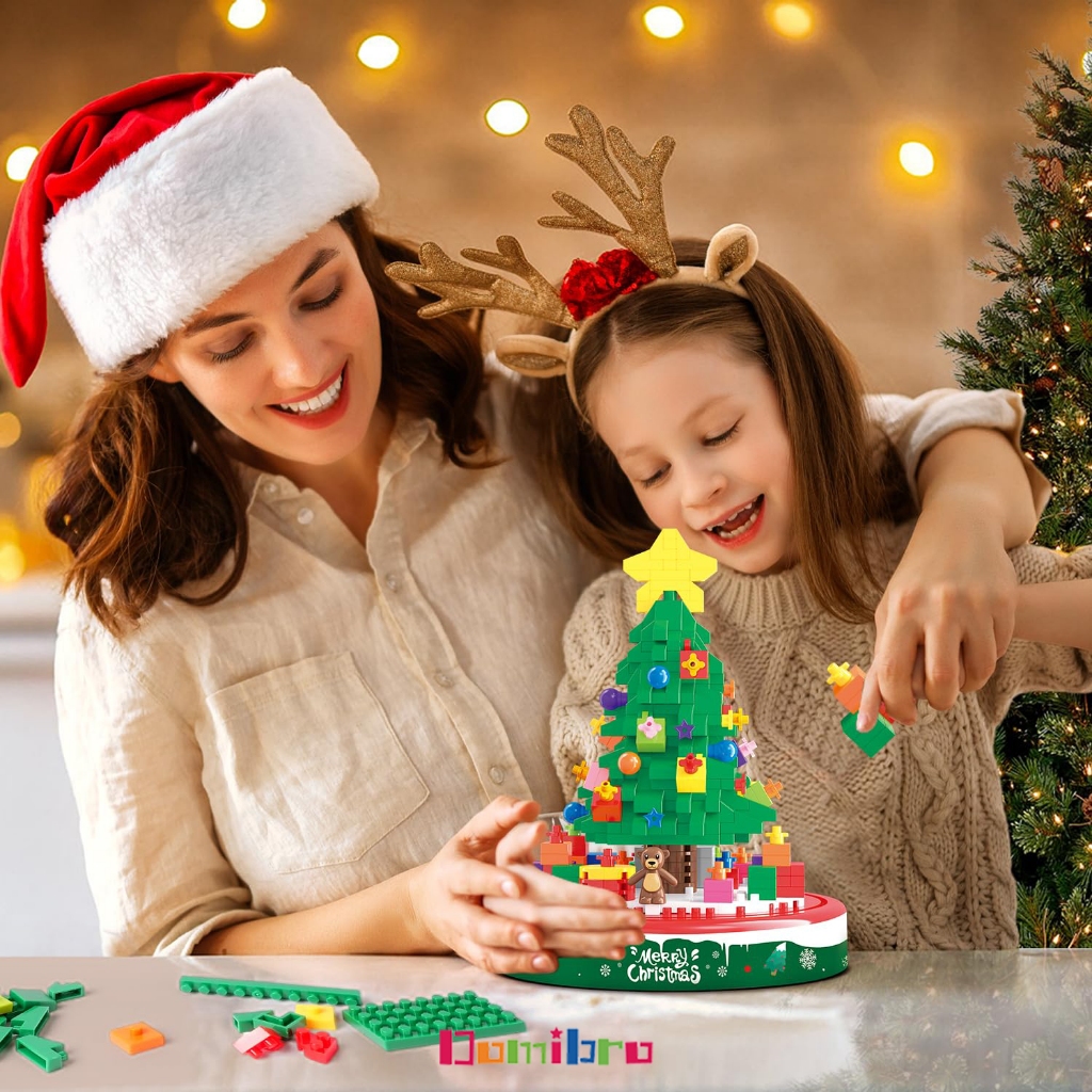 Jual Pohon Natal Balok Susun Mainan Bricks Bunga Christmas Tree Snowman ...