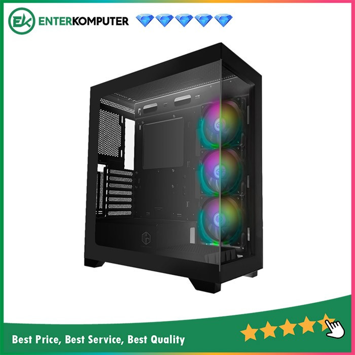 Jual CUBE GAMING PREMIUM RENVOR BLACK - ATX Gaming Case - Casing PC ...