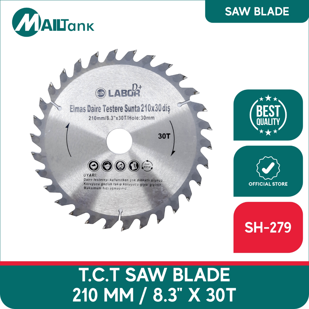 Jual MAILTANK TCT Mata Potong Saw Blade Circular Saw Blade Varian 20T 30T 40T 70T 80T | Shopee ...