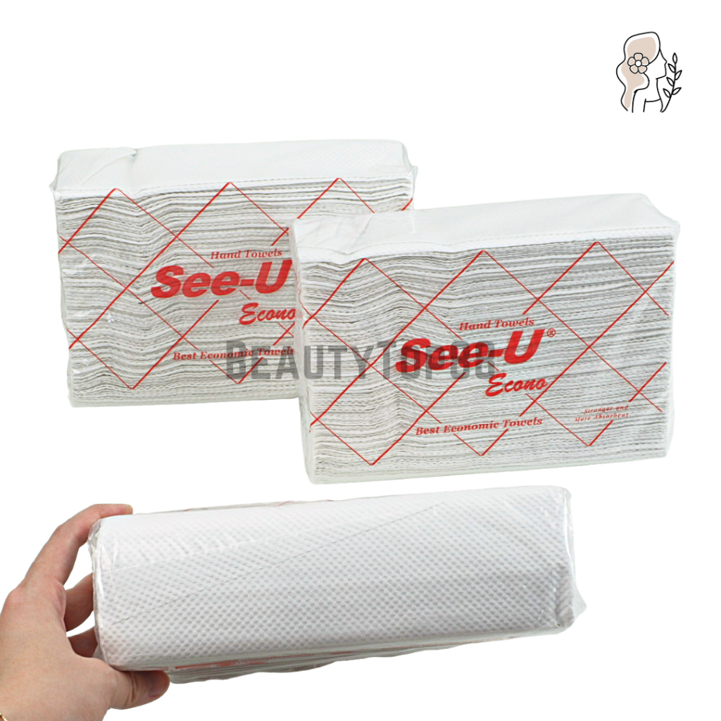 Jual Tissue See-U Hand Towel Merah isi 150 sheets / Tisu See U Econo ...