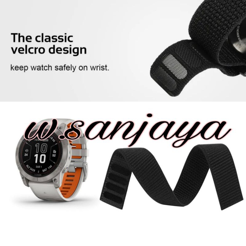 Jual STRAP GARMIN FENIX 7X SAPPHIRE SOLAR PRO TALI JAM NILON VELCRO ...