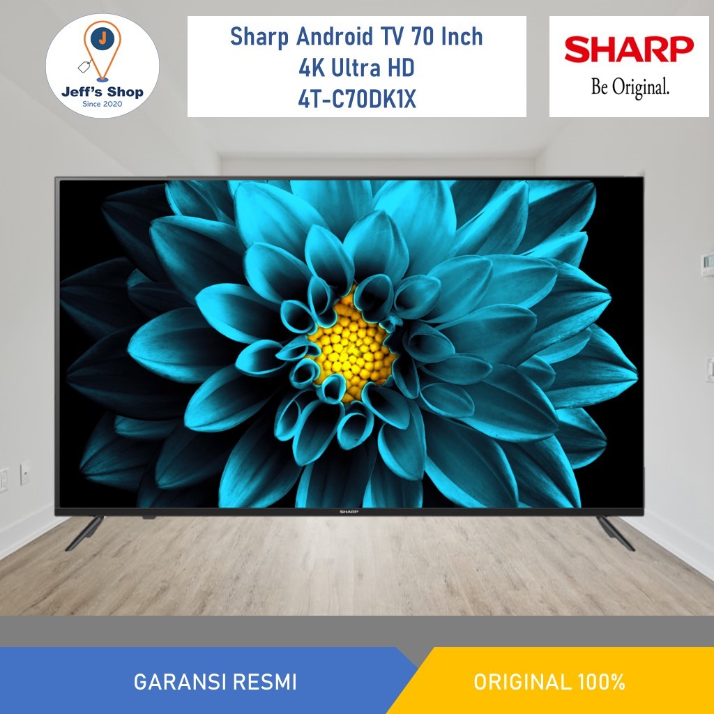 Jual Sharp LED Android TV 70 Inch 4K UHD 4T C70DK1X | Shopee Indonesia