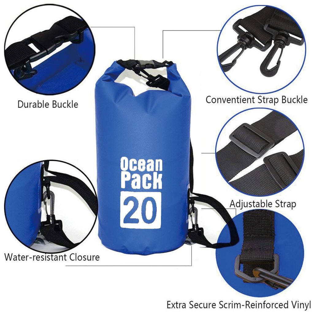 Jual Dry Bag 20 Liter | Tas Anti Air 20 Liter | Waterproof Bag Ocean Pack | Tas Mancing 20 Liter ...