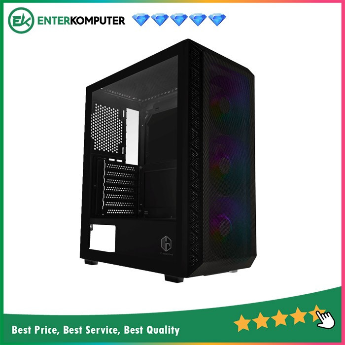 Jual Casing CUBE GAMING ZINCT BLACK - ATX SIDE TEMPERED GLASS - FRONT ...