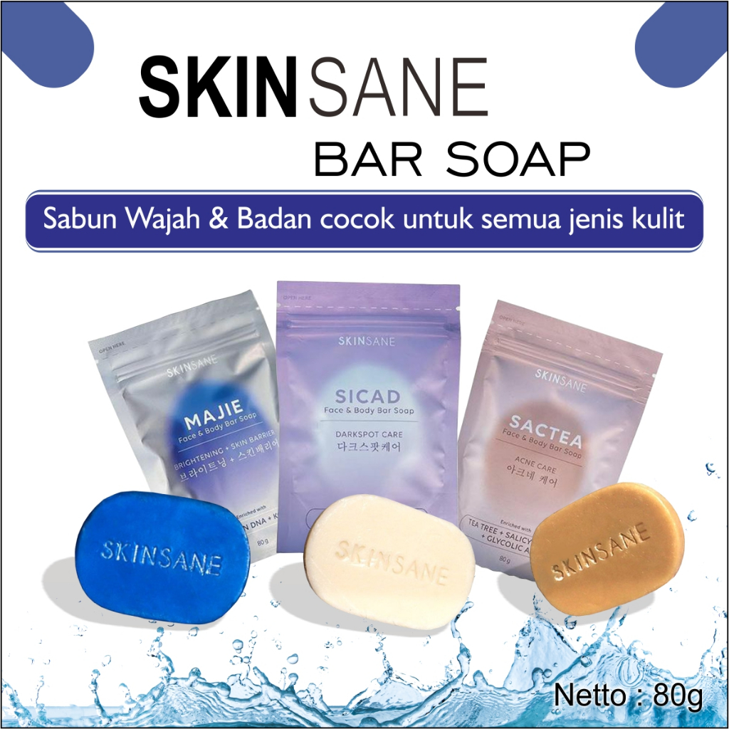 Jual BAR SOAP SKINSANE | Face & Body Bar Soap Brightening + Skin ...