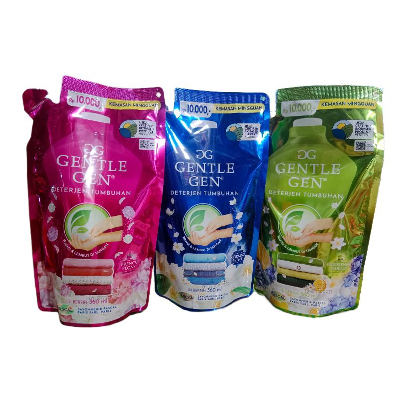 Jual GENTLE GEN Detergent Tumbuhan kemasan MINGGUAN Isi bersih 360ml ...