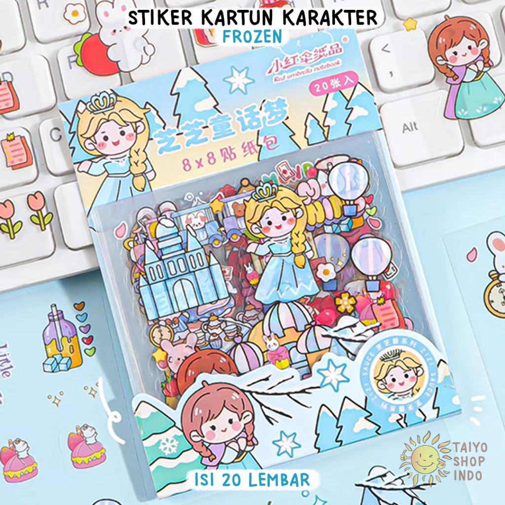 Jual TAIYO Sticker Aesthetic Momo 2D Stiker Pack Isi 20 Lembar Kartun ...