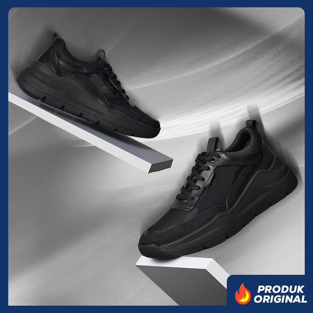 Jual ANOMALY FULL BLACK ORIGINAL x REYL MAN Sepatu Sneakers Hitam Polos Pria Kets Tali Casual ...