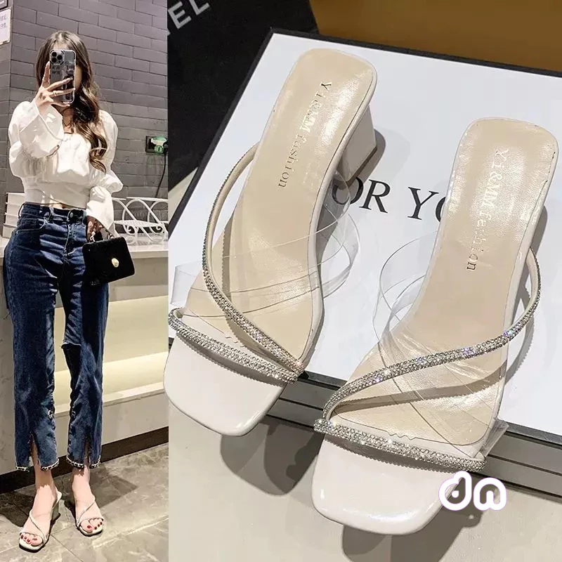 Jual Sandal high Heels wanita Hak 5 cm model kekinian simple mika polos ...