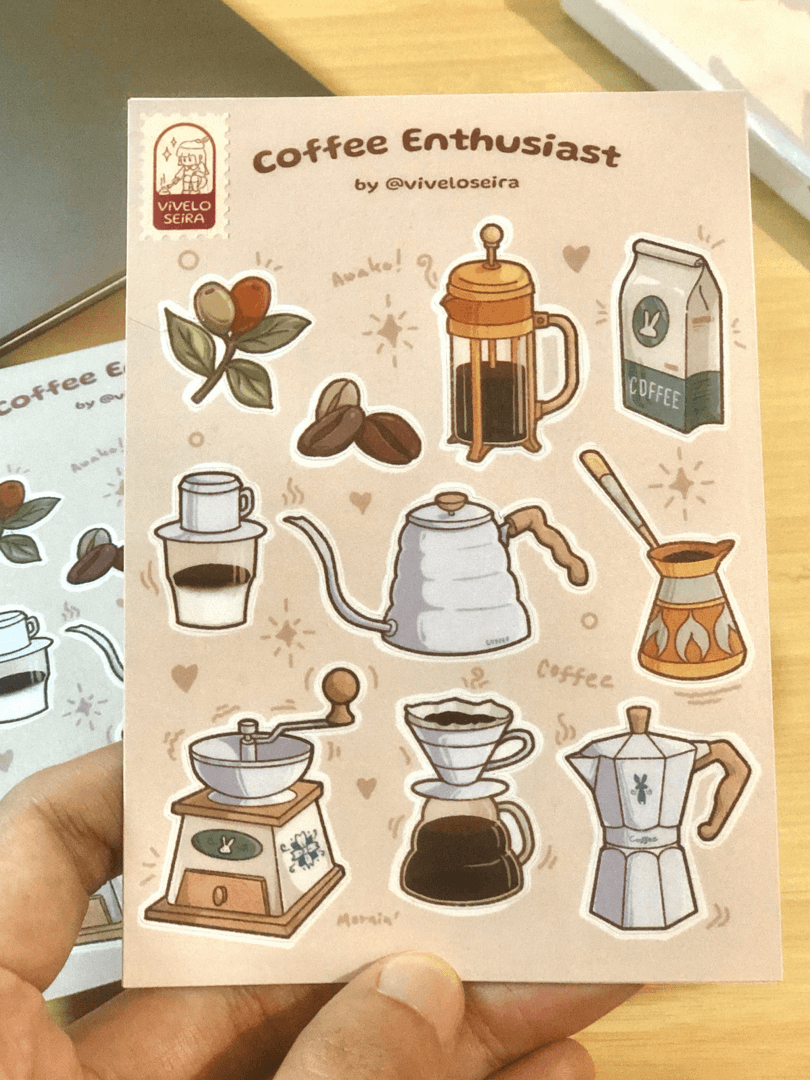 Jual Artisan sticker sheet journal Coffee Enthusiast edition by Vivelo ...