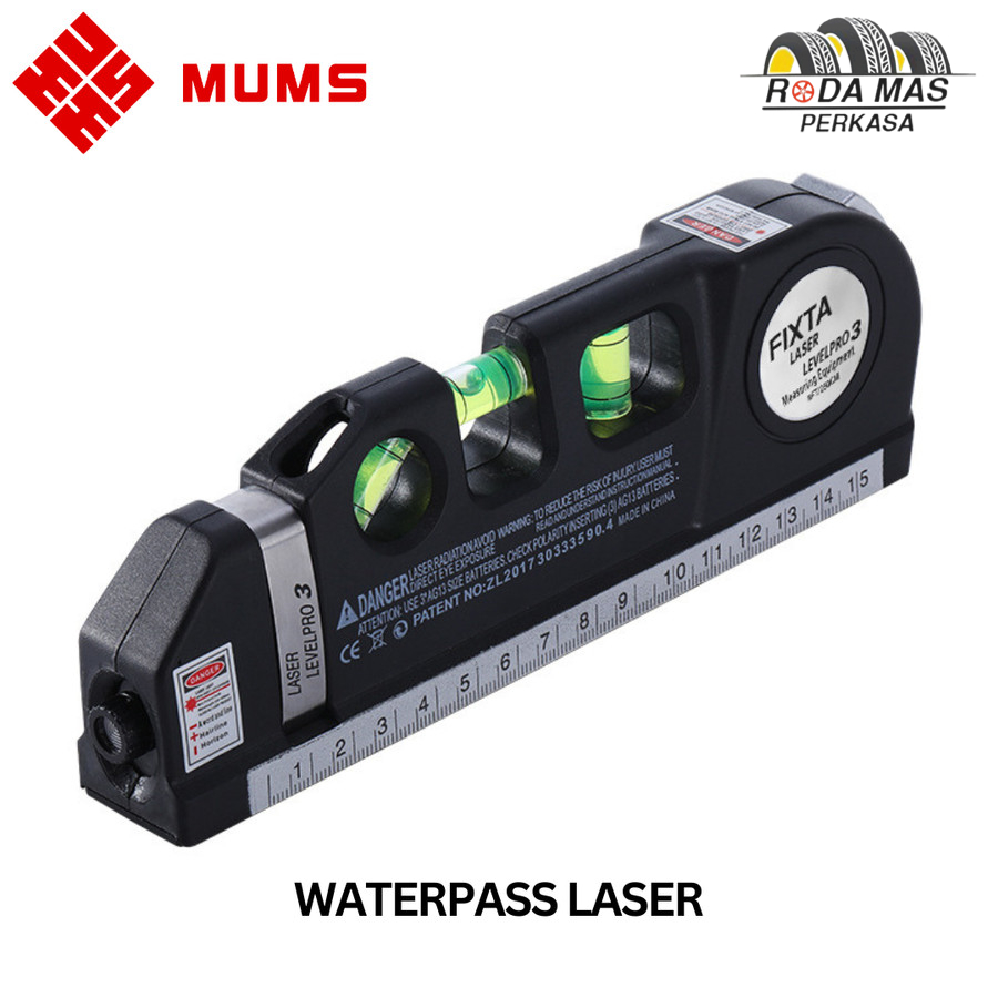 Jual Waterpass Laser Waterpas Fixta Level Pro 3 Water Pass + Meteran ...