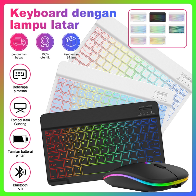 Jual 3in1 10 Inch Backlit Backlight Wireless Keyboard And Mouse LED ...