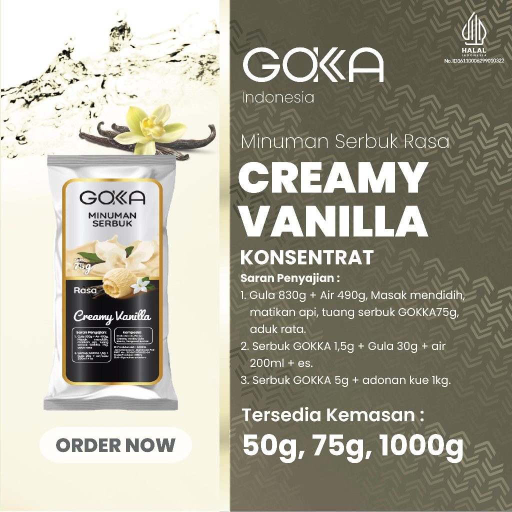 Jual Bubuk / Powder Minuman Kekinian Gokka Rasa Creamy Vanilla Kemasan ...