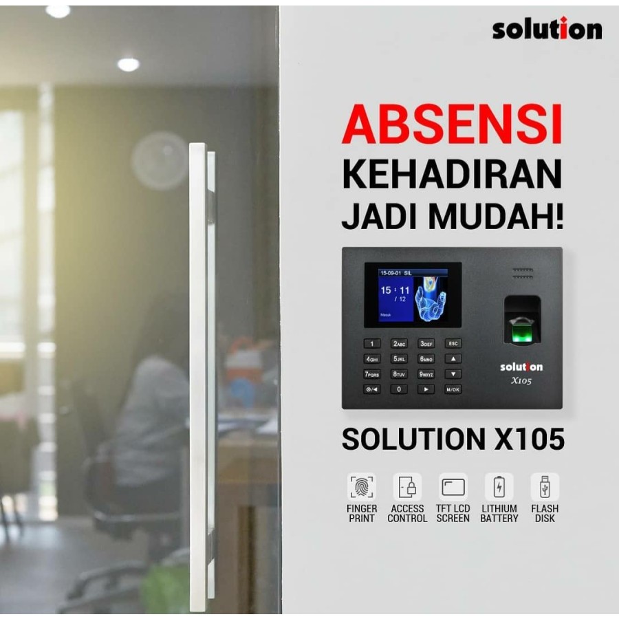 Jual Mesin absensi jari Solution X105 , Mesin Absensi x105 fingerprint ...