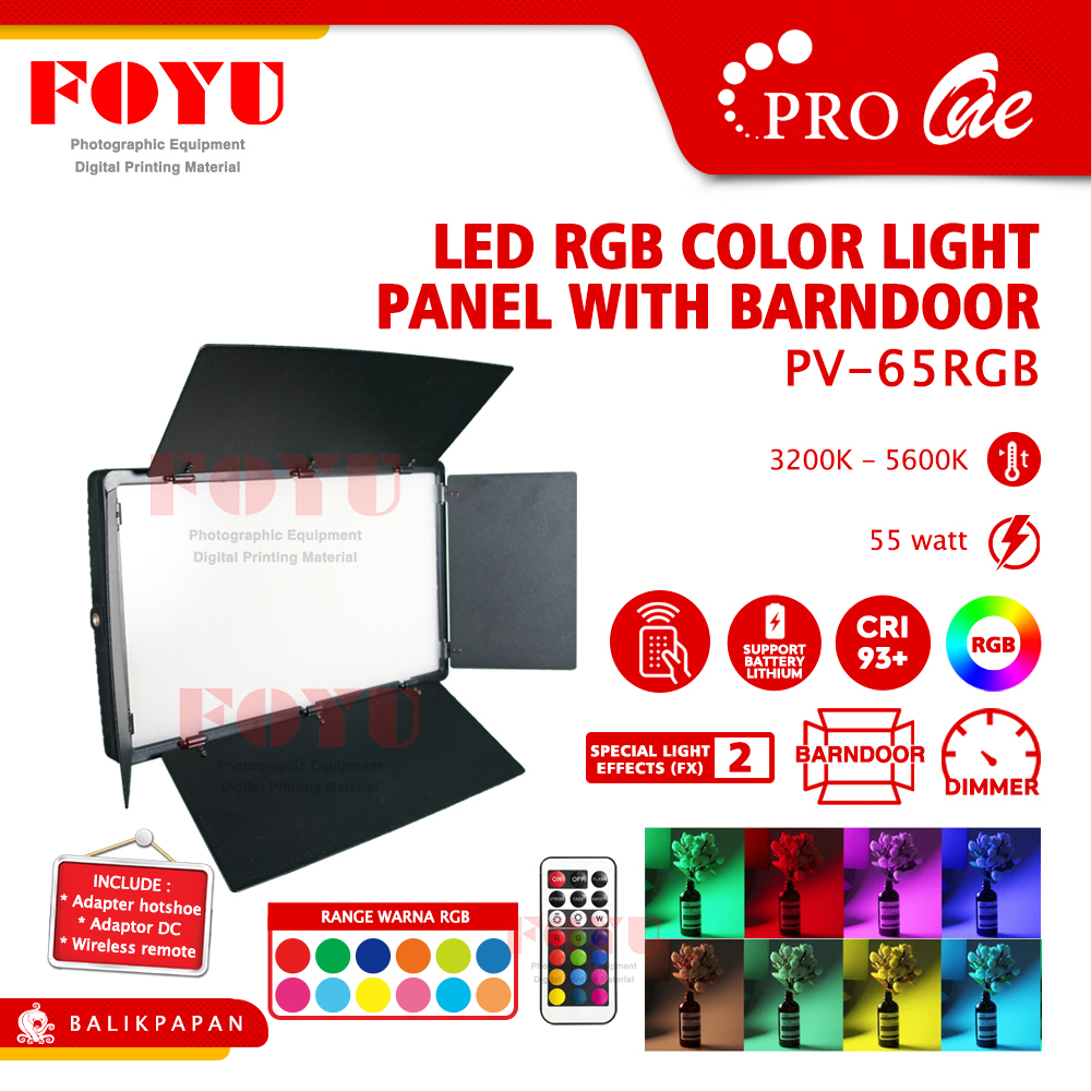 Jual Professional LED RGB Color Light Panel With Barndoor Lampu Kotak ...