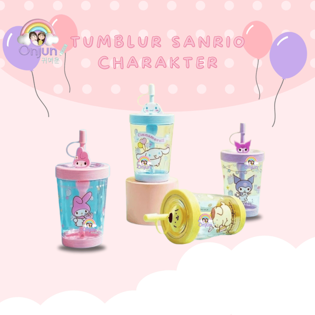 Jual Botol Minum Sanrio/Botol Minum Sedotan Sanrio 535ml Minisi/Tumbler ...